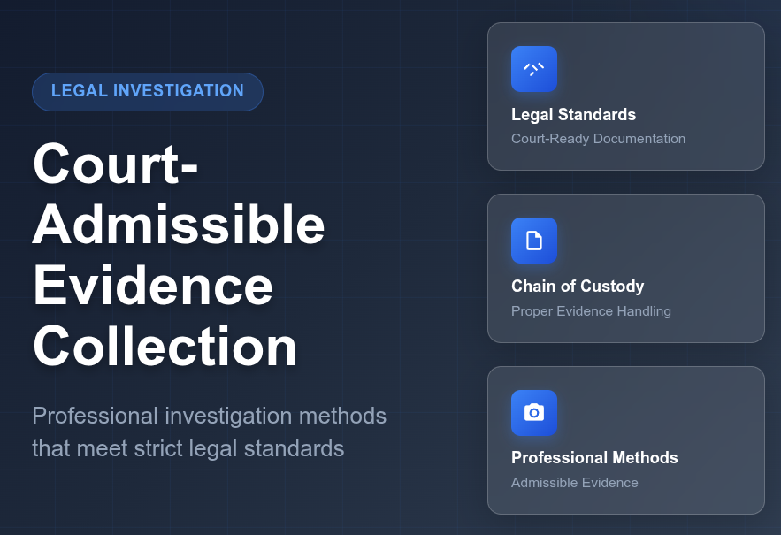 How Private Investigators Gather Evidence That Courts Actually Accept